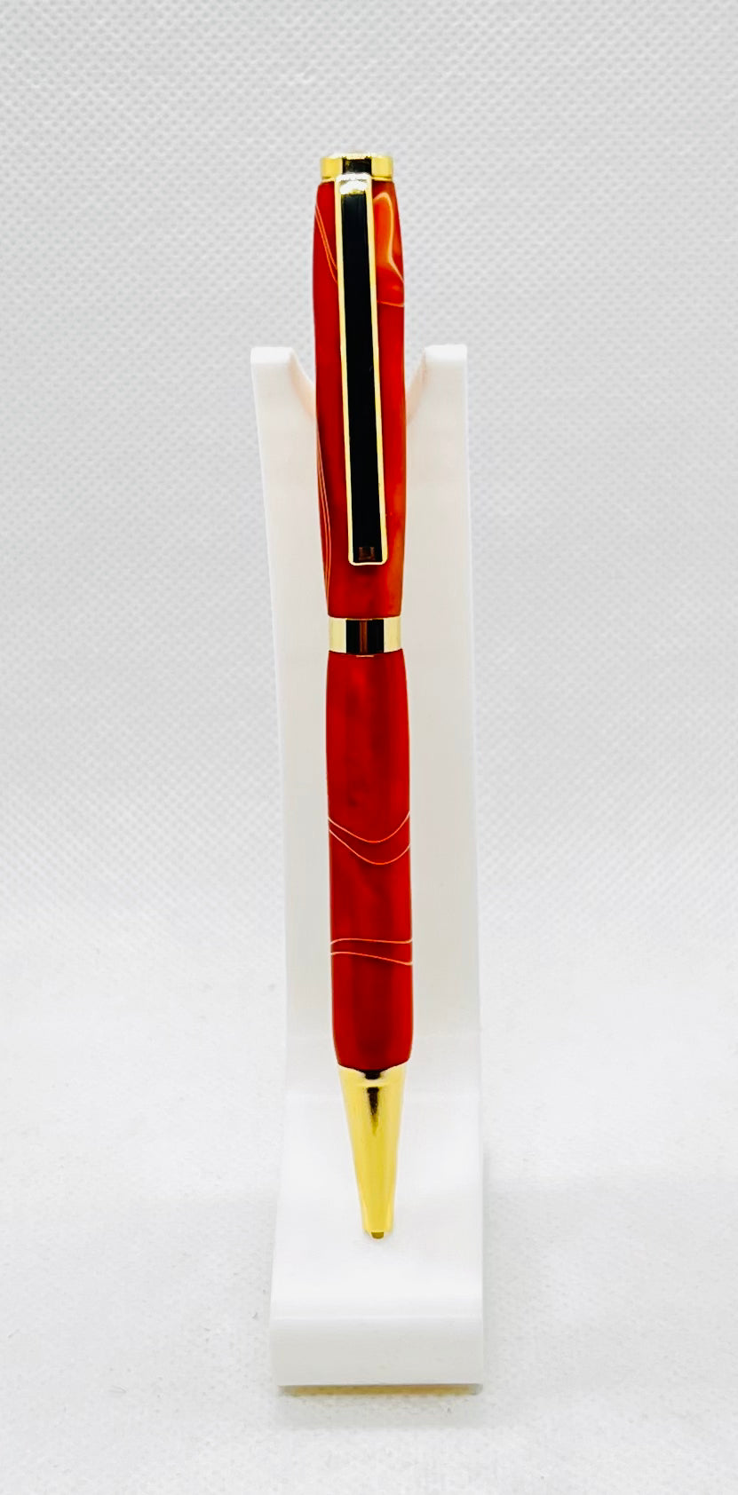 Orange and White Swirl Slimline Pen – Pops Wood Works